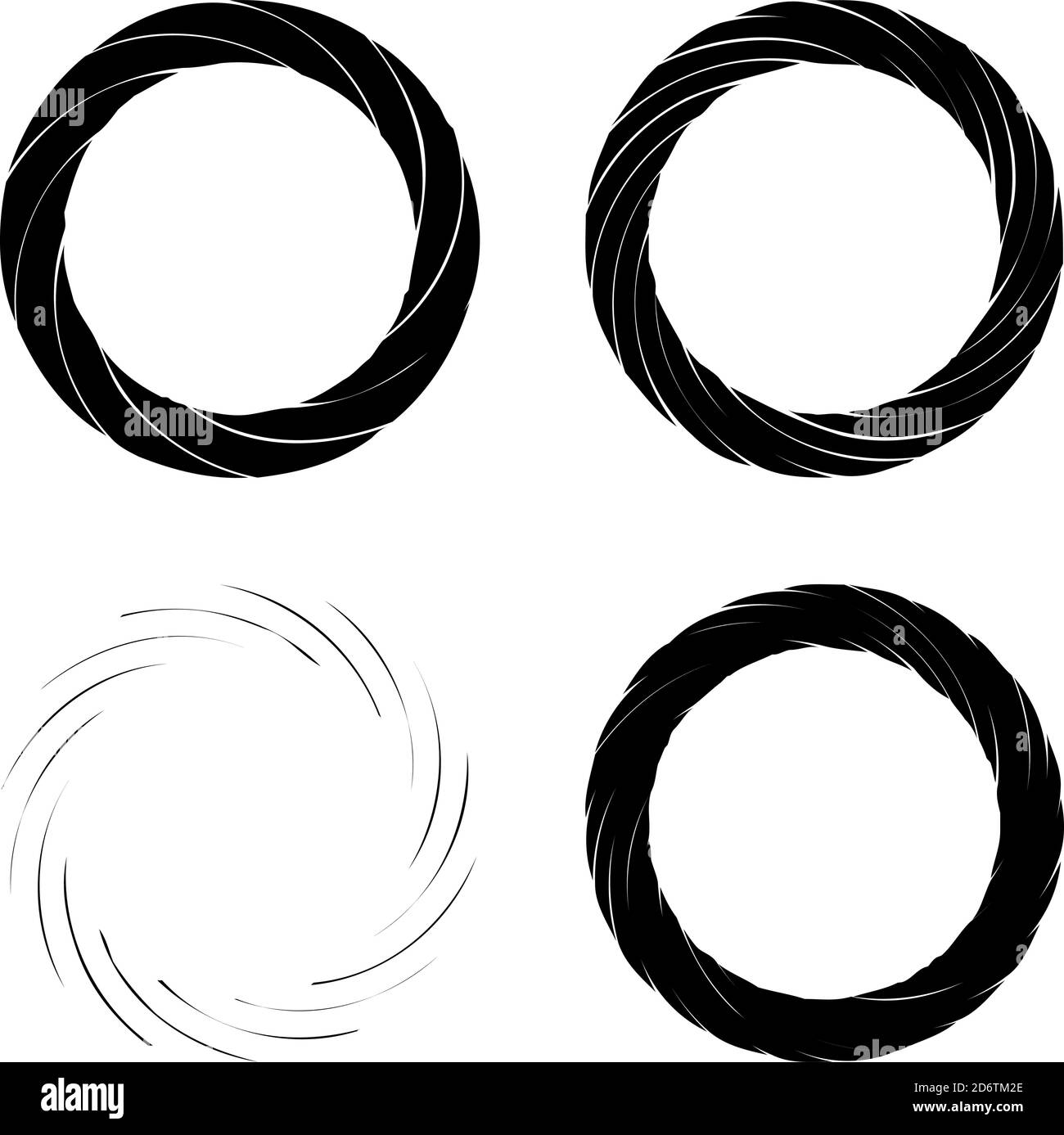 Circular Spiral, swirl, twirl design element. Concentric, radial and ...