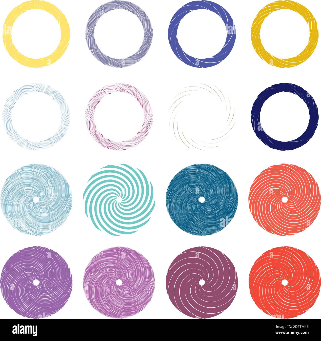 Circular Spiral, swirl, twirl design element. Concentric, radial and ...