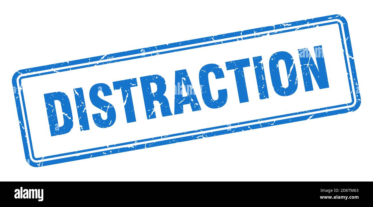 distraction stamp. square grunge sign isolated on white background ...