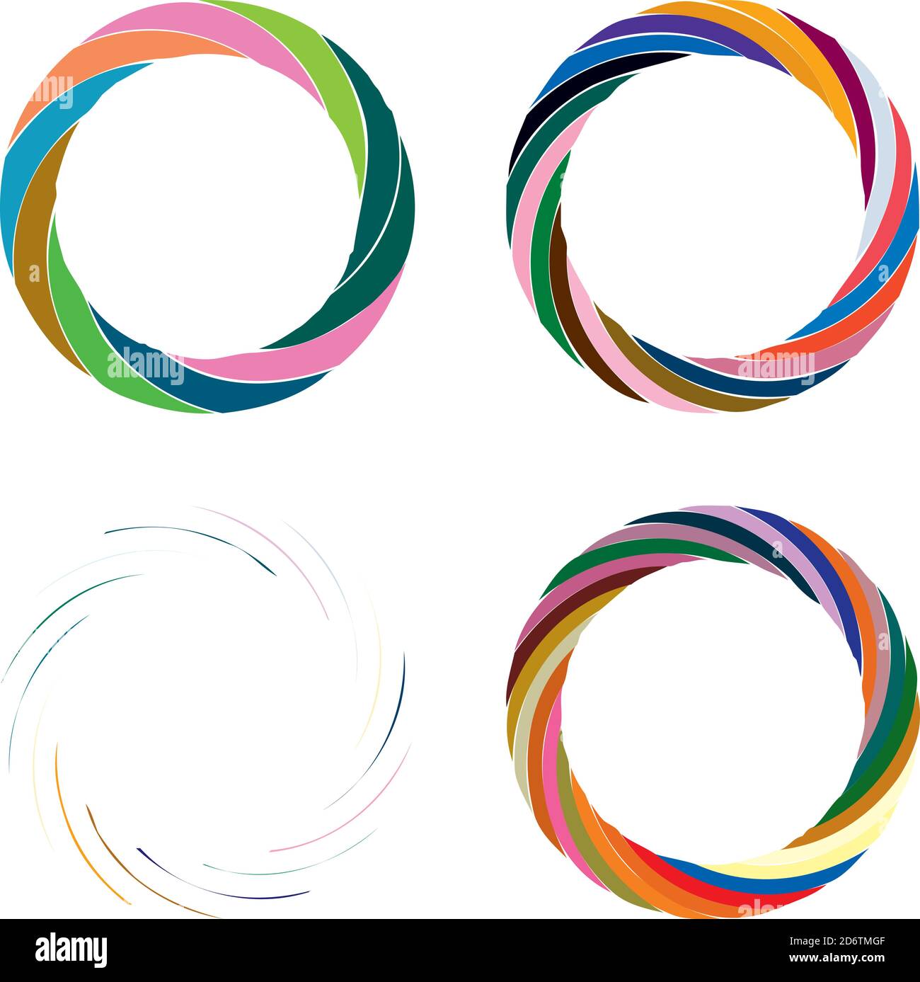 Circular Spiral, swirl, twirl design element. Concentric, radial and ...