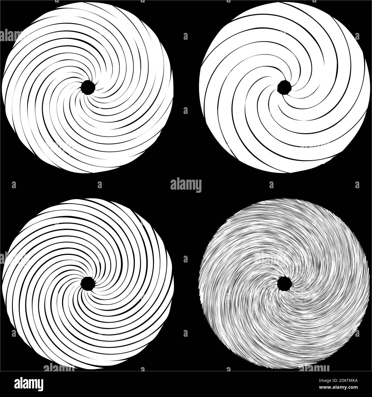 Circular Spiral, swirl, twirl design element. Concentric, radial and ...