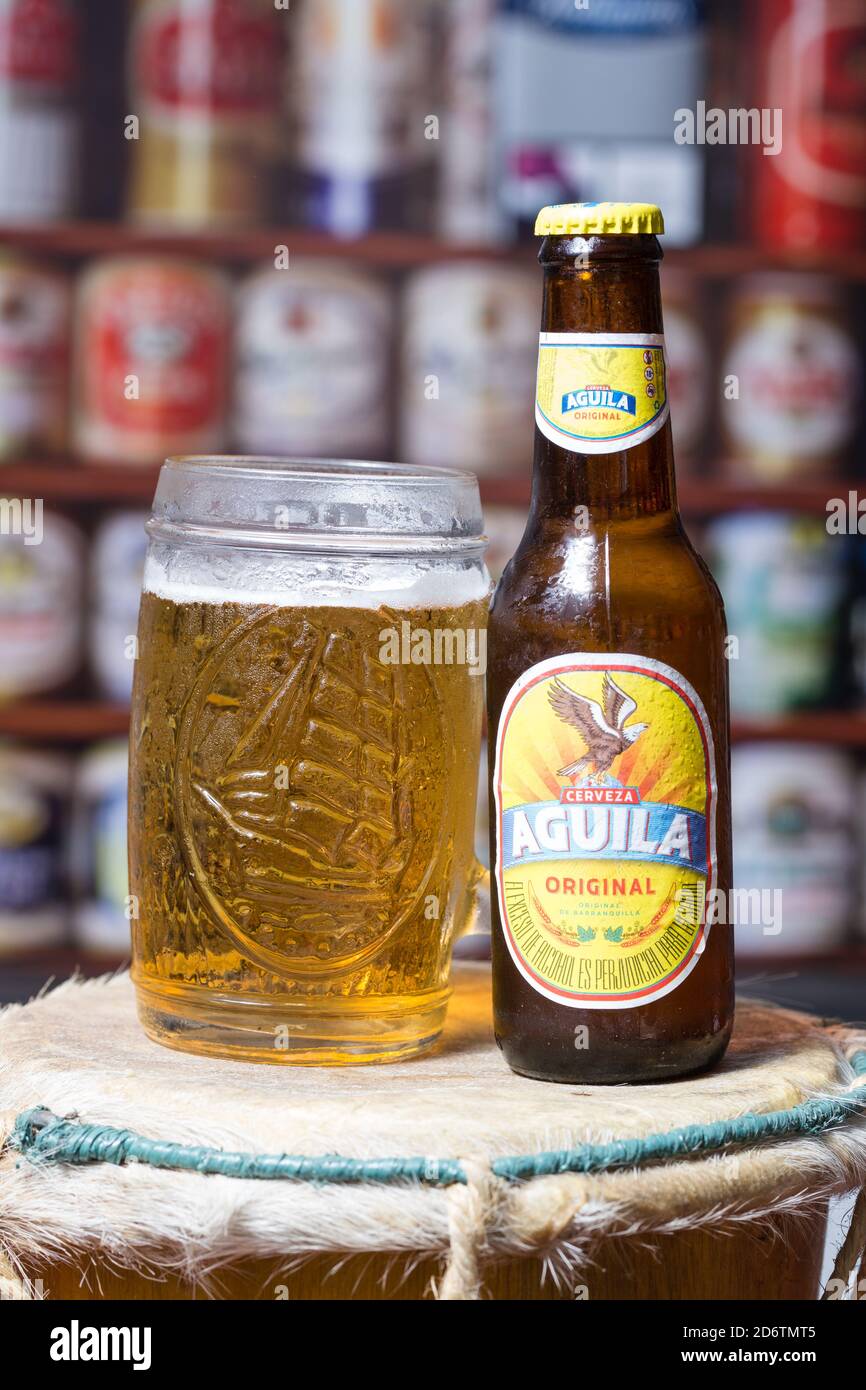 CúCUTA, COLOMBIA - Mar 24, 2018: Colombian brew crafted beer Aguila ...