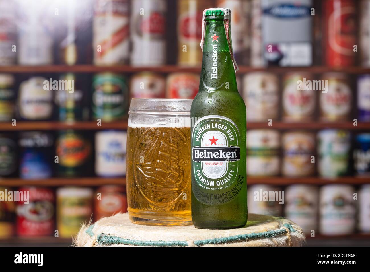 CúCUTA, COLOMBIA - Mar 24, 2018: Ice Cold Heineken poured on a Glass ...
