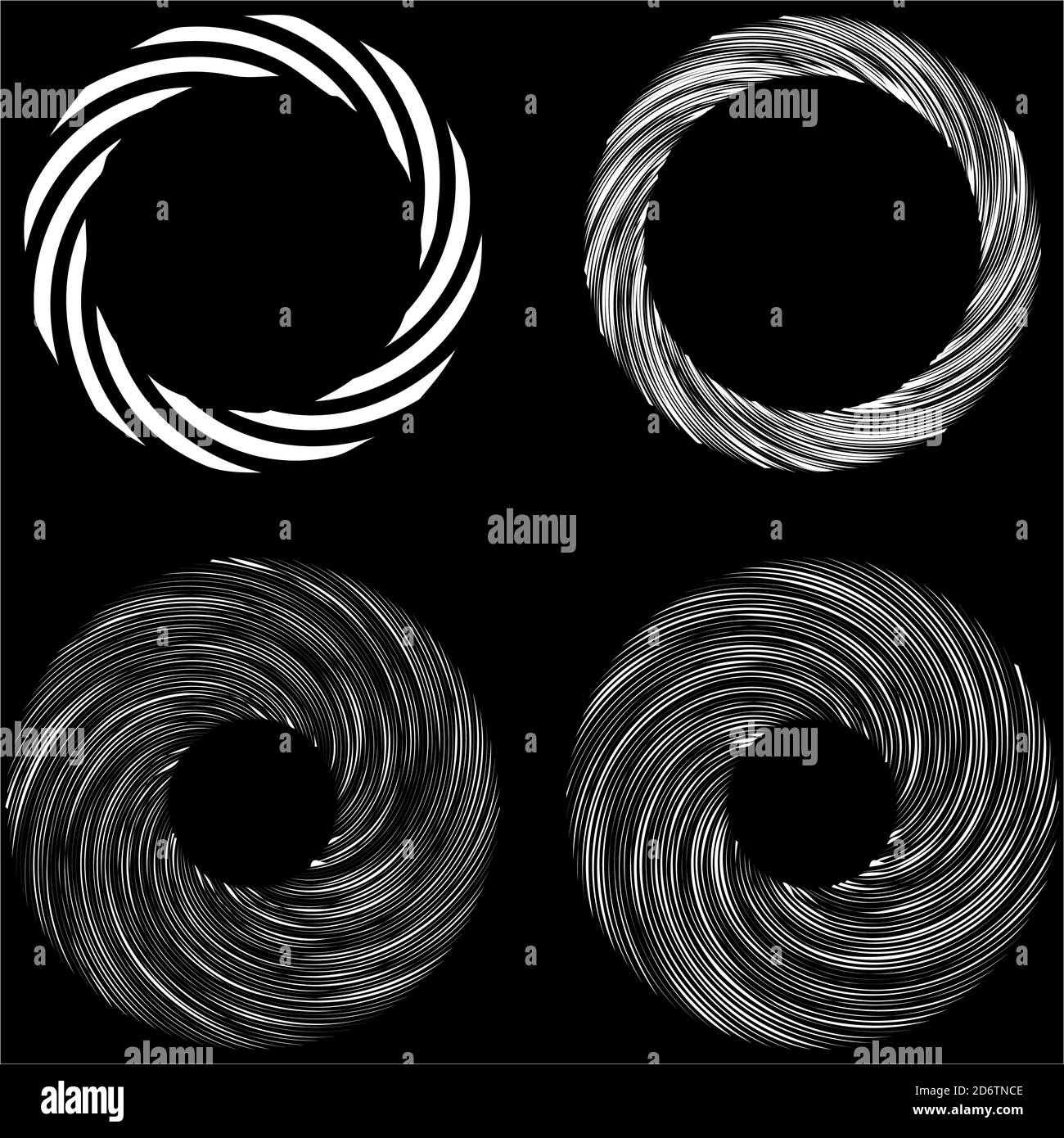 Circular Spiral, swirl, twirl design element. Concentric, radial and ...