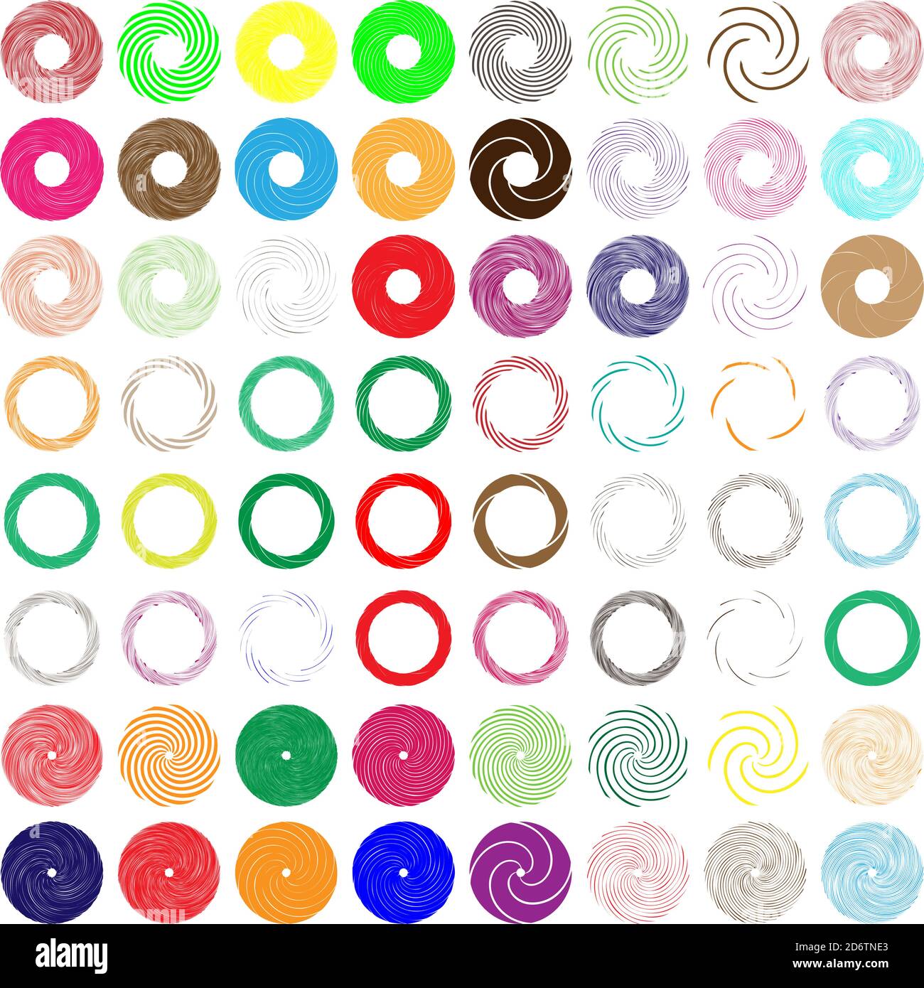 Circular Spiral, swirl, twirl design element. Concentric, radial and ...