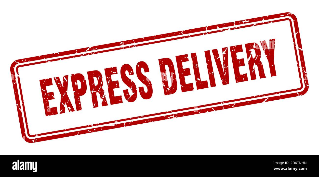 express delivery stamp. square grunge sign isolated on white background ...