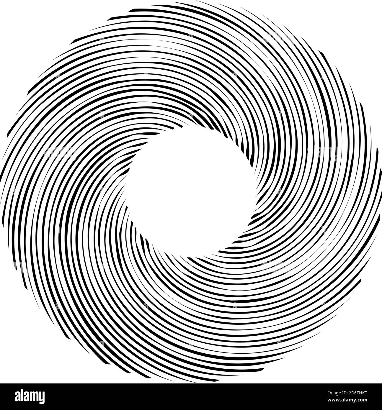 Circular Spiral, swirl, twirl design element. Concentric, radial and ...