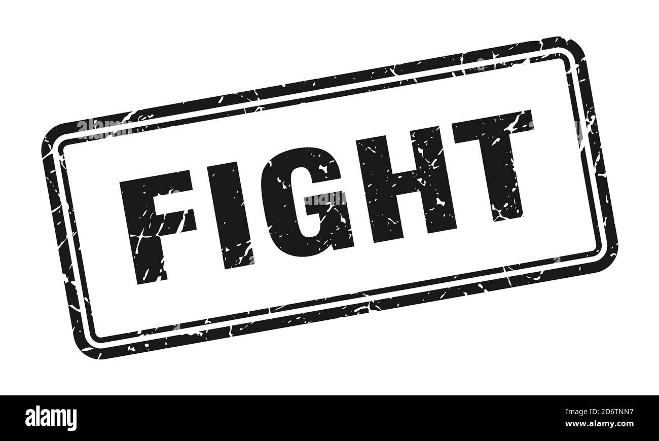 fight stamp. square grunge sign isolated on white background Stock ...