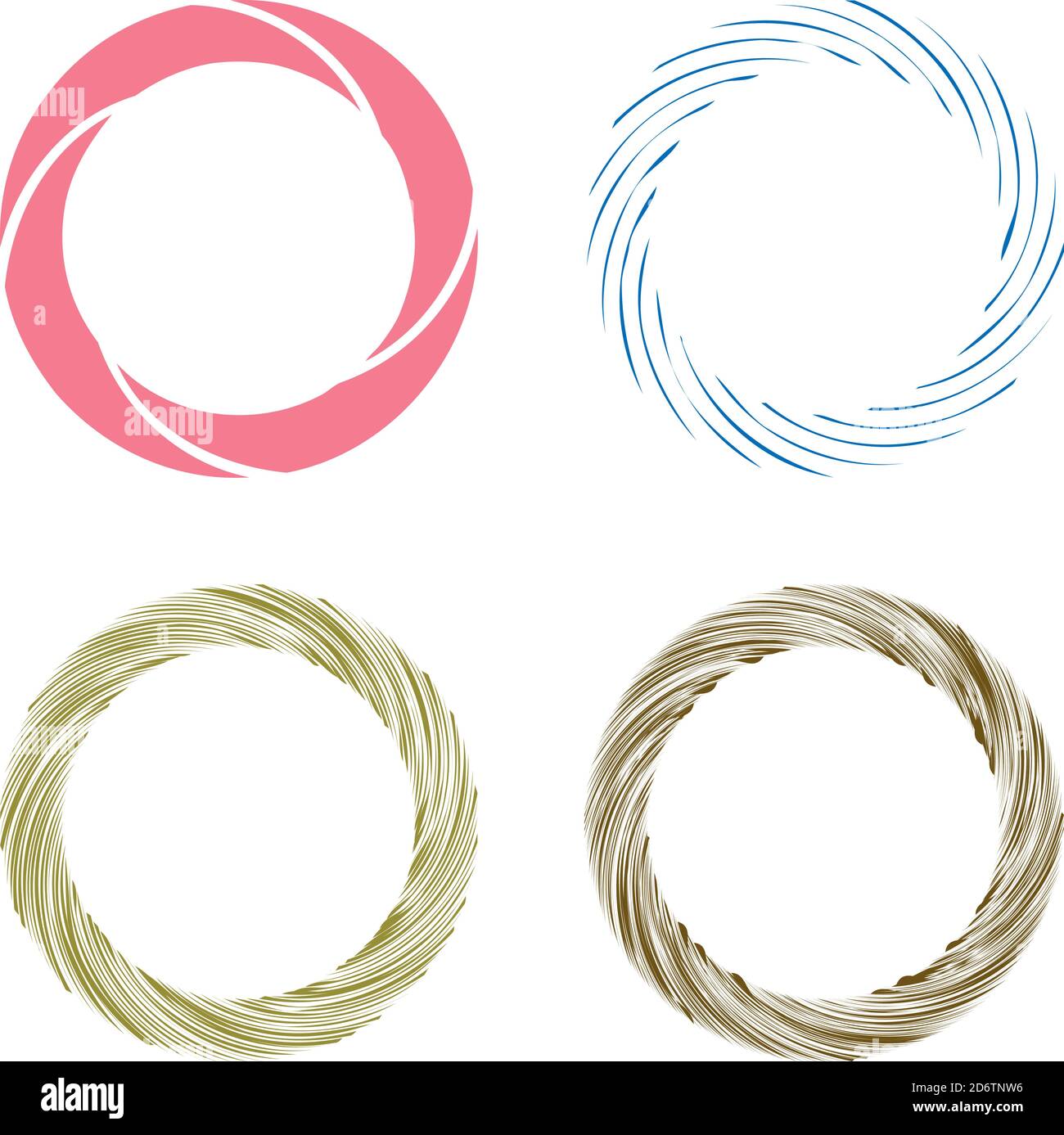 Circular Spiral, swirl, twirl design element. Concentric, radial and ...
