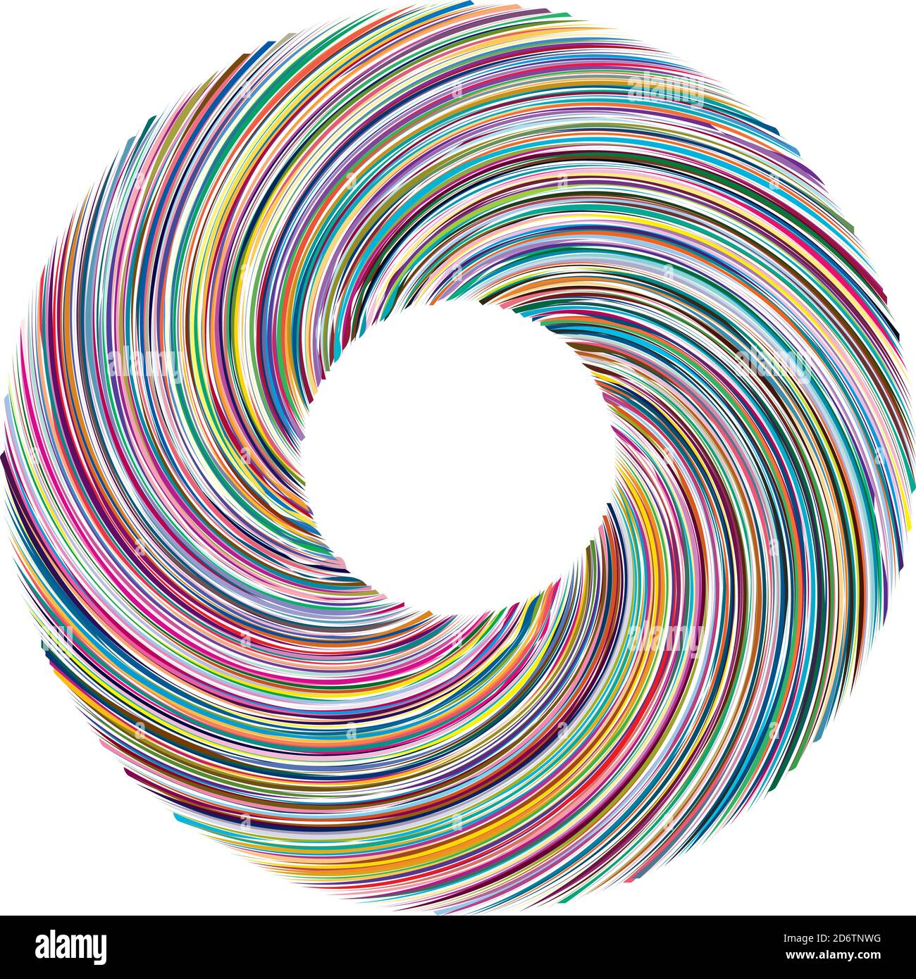 Circular Spiral, swirl, twirl design element. Concentric, radial and ...