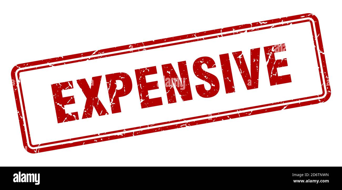 expensive stamp. square grunge sign isolated on white background Stock ...