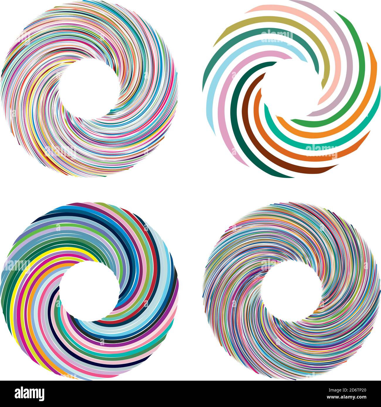 Circular Spiral, swirl, twirl design element. Concentric, radial and ...