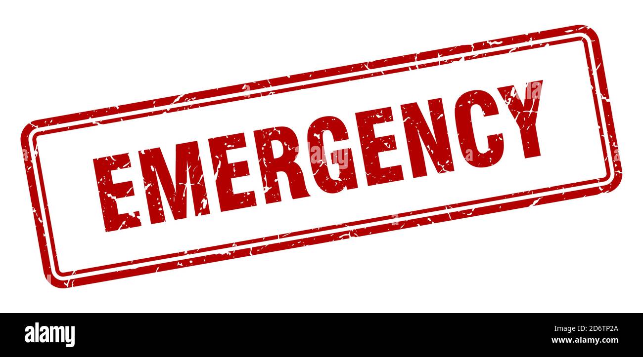 emergency stamp. square grunge sign isolated on white background Stock ...