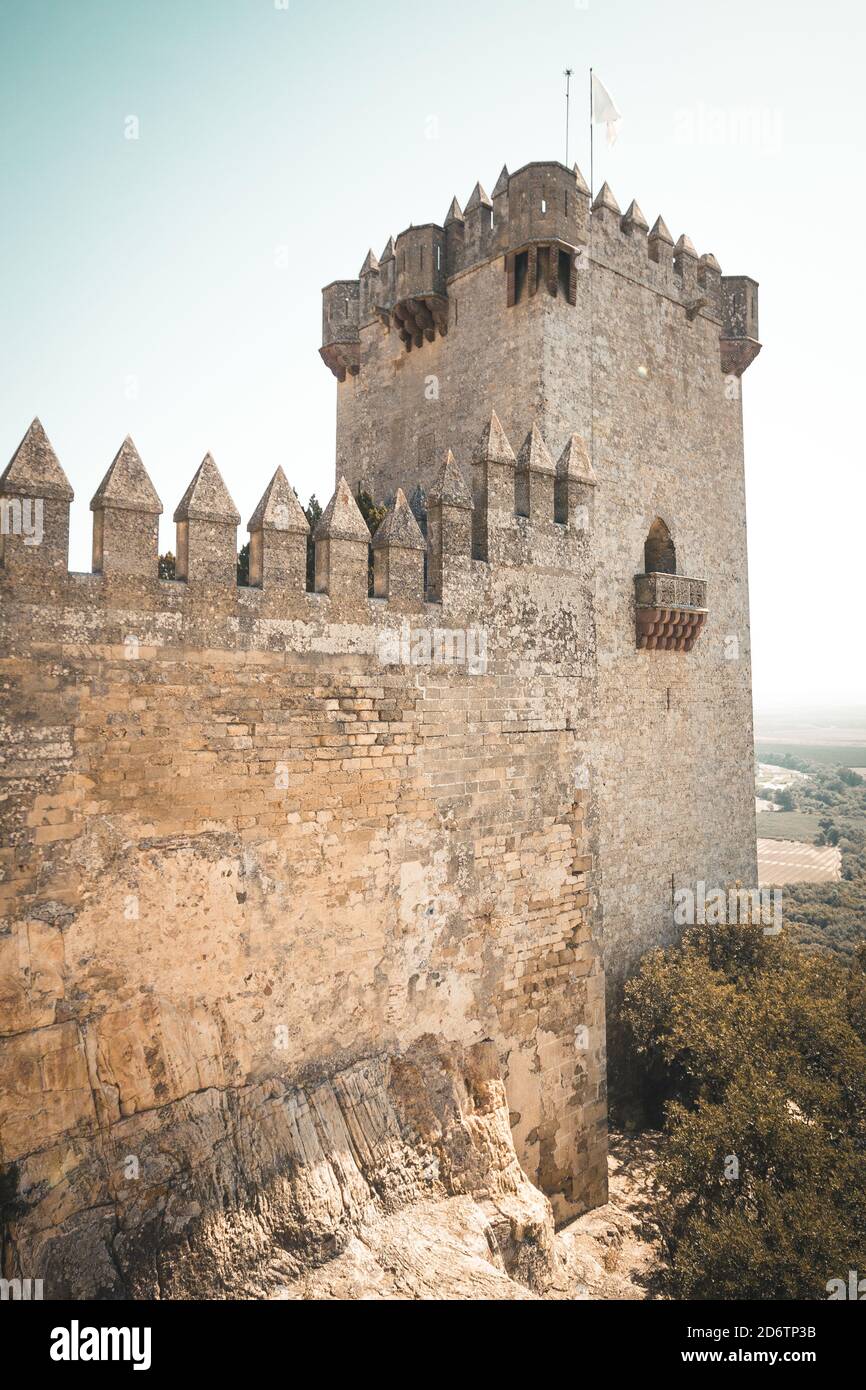 Architecture of the historic Almodovar castle in Cadiz, Spain Stock ...