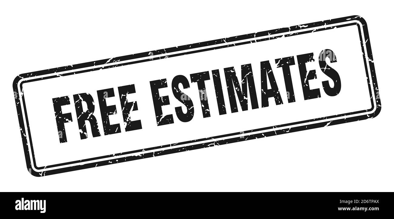 free estimates stamp. square grunge sign isolated on white background ...