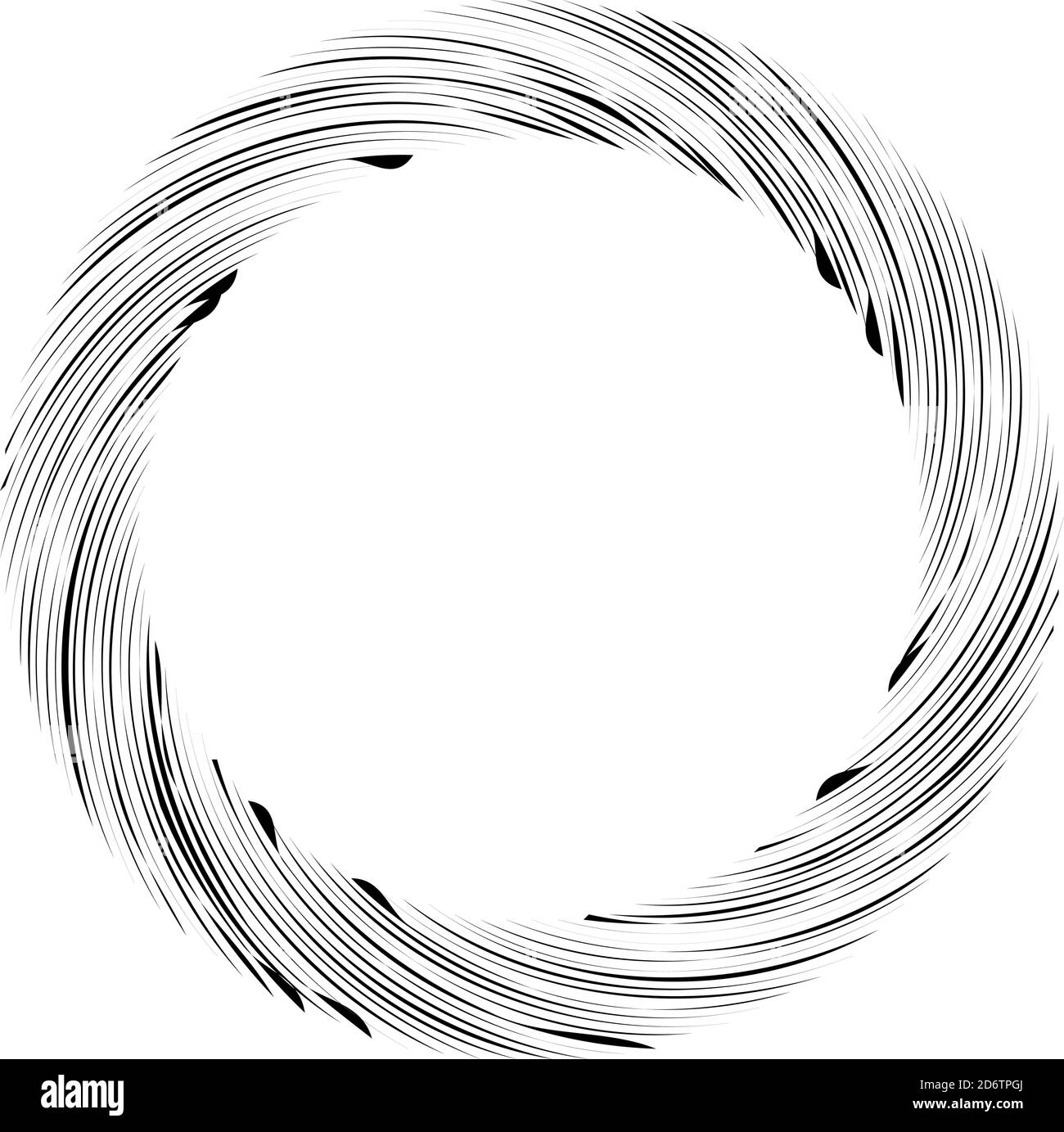 Circular Spiral, swirl, twirl design element. Concentric, radial and ...