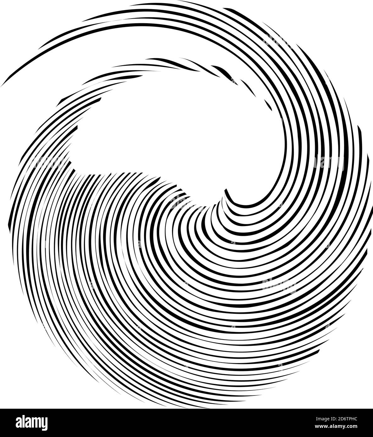 Circular Spiral, swirl, twirl design element. Concentric, radial and ...