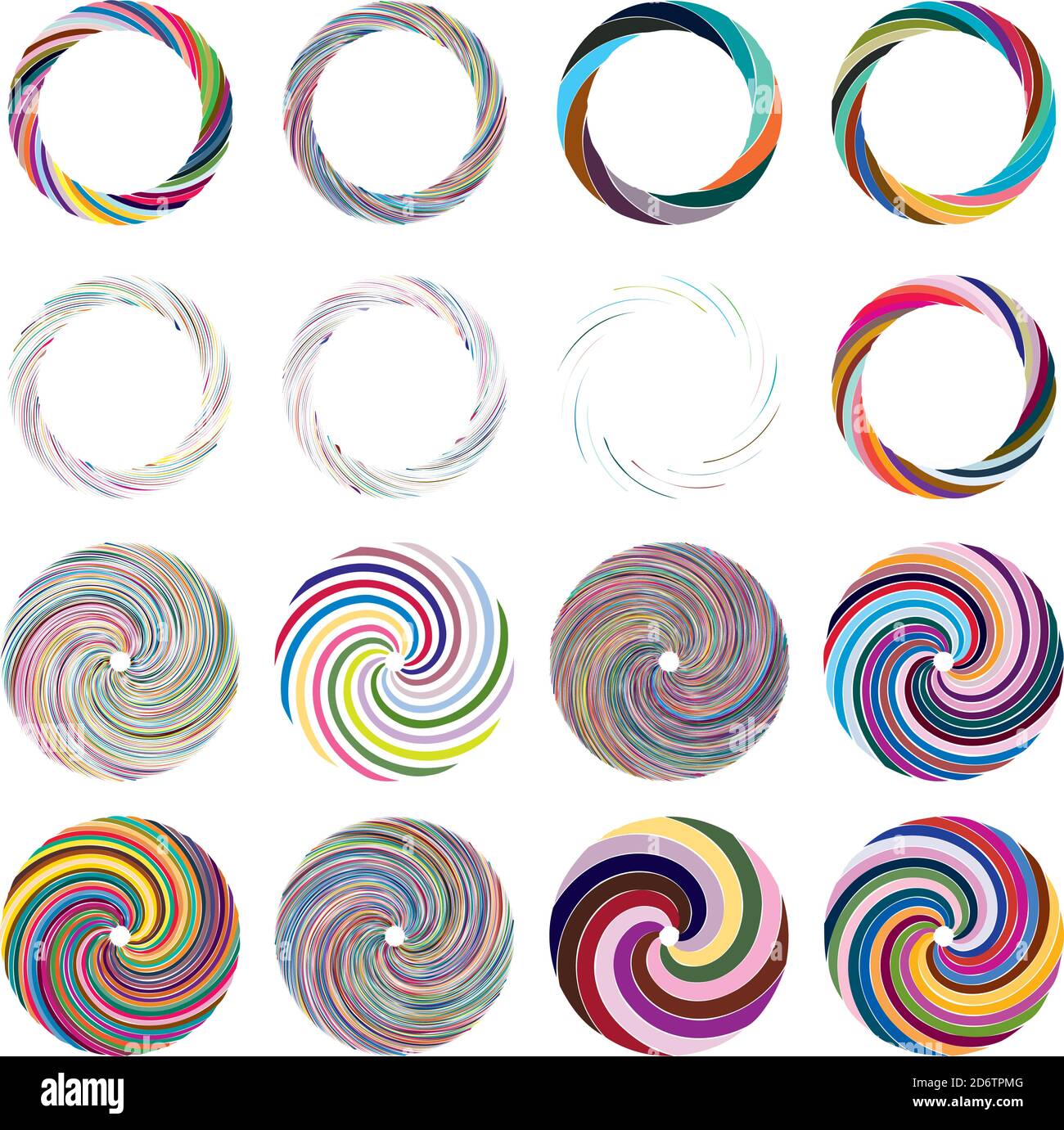 Circular Spiral, swirl, twirl design element. Concentric, radial and ...