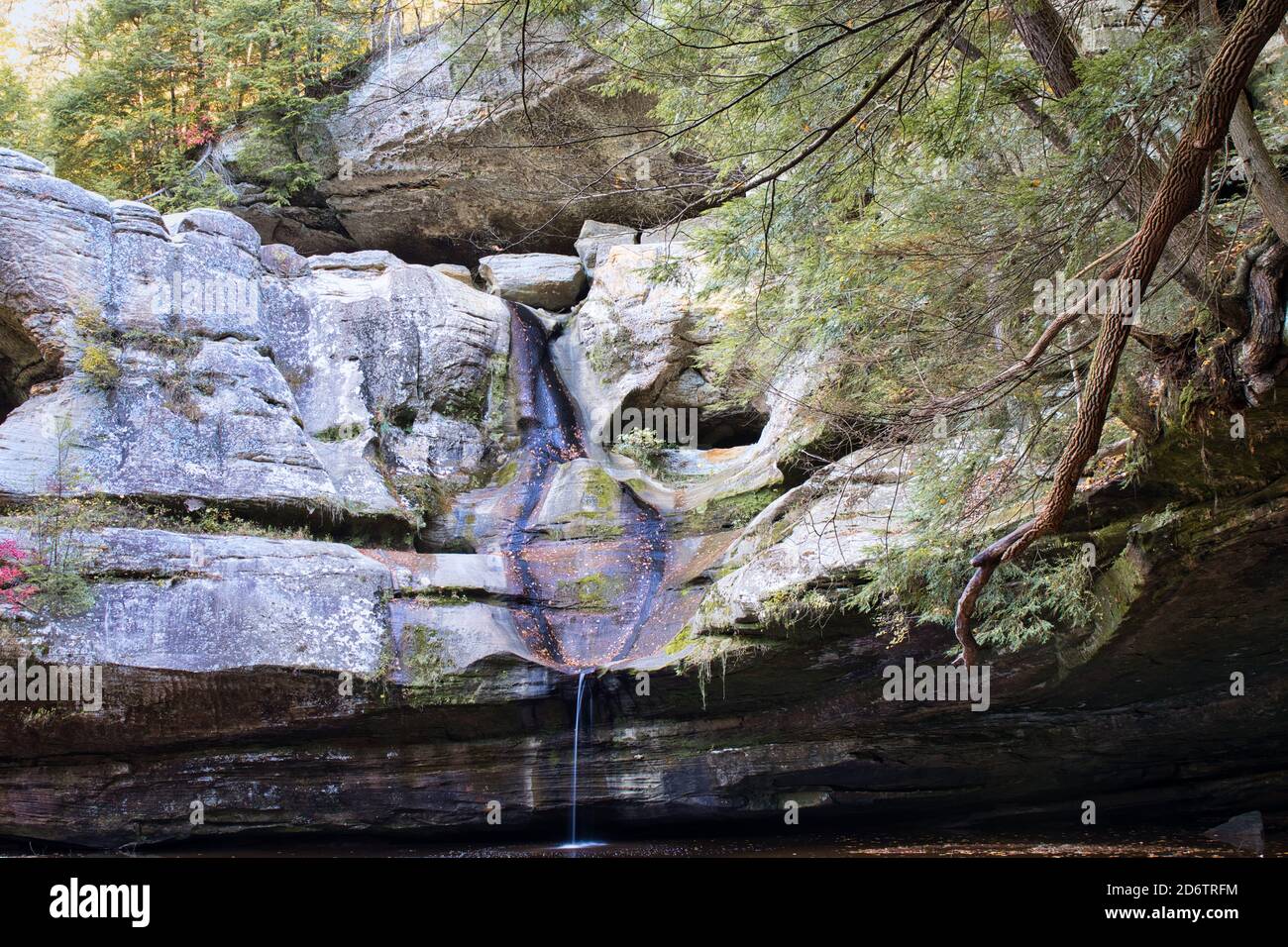 Fall scene at Cedar Falls in hocking hills ohio. Low water but full of ...