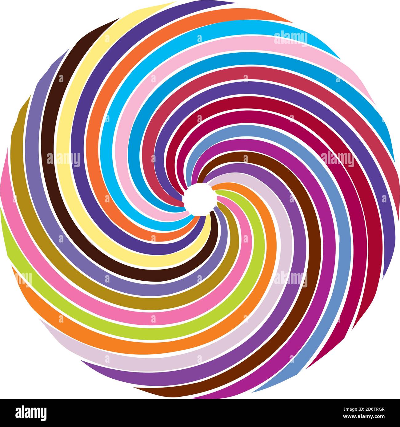 Circular Spiral, swirl, twirl design element. Concentric, radial and ...