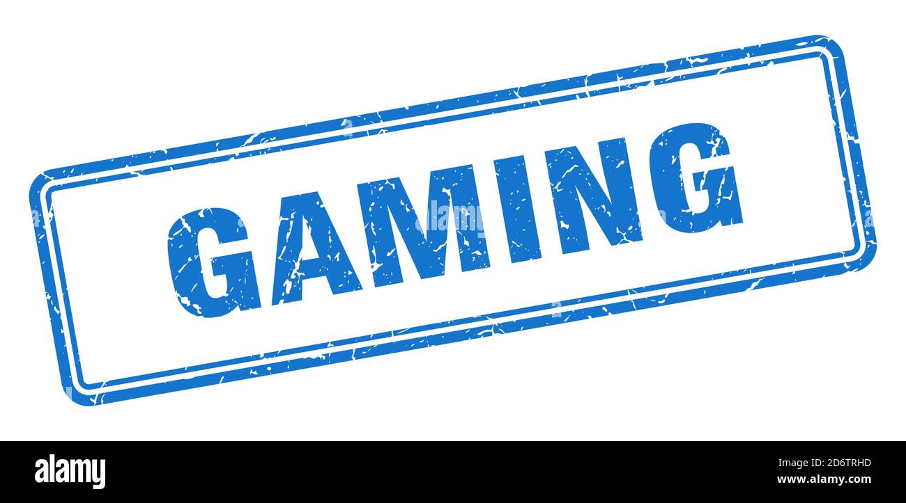 gaming stamp. square grunge sign isolated on white background Stock ...