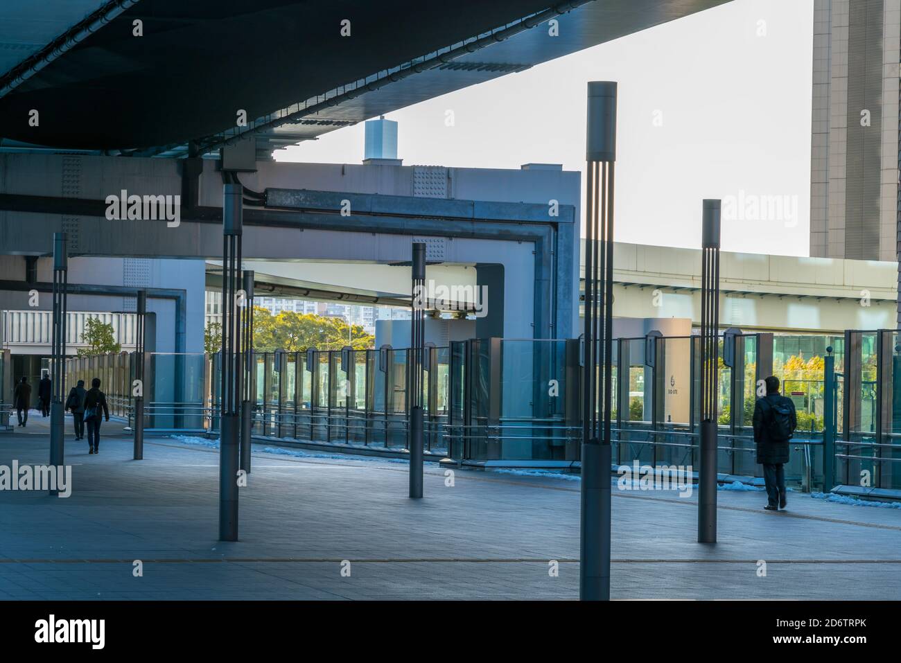 The elevated footbridge at Shiodome district Tokyo Japan Stock Photo ...