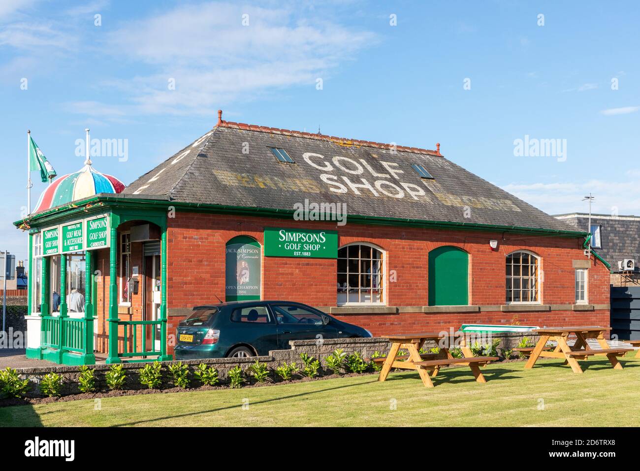 Exterior of the well known Simpsons Golf shop, opposite Carnoustie Golf ...