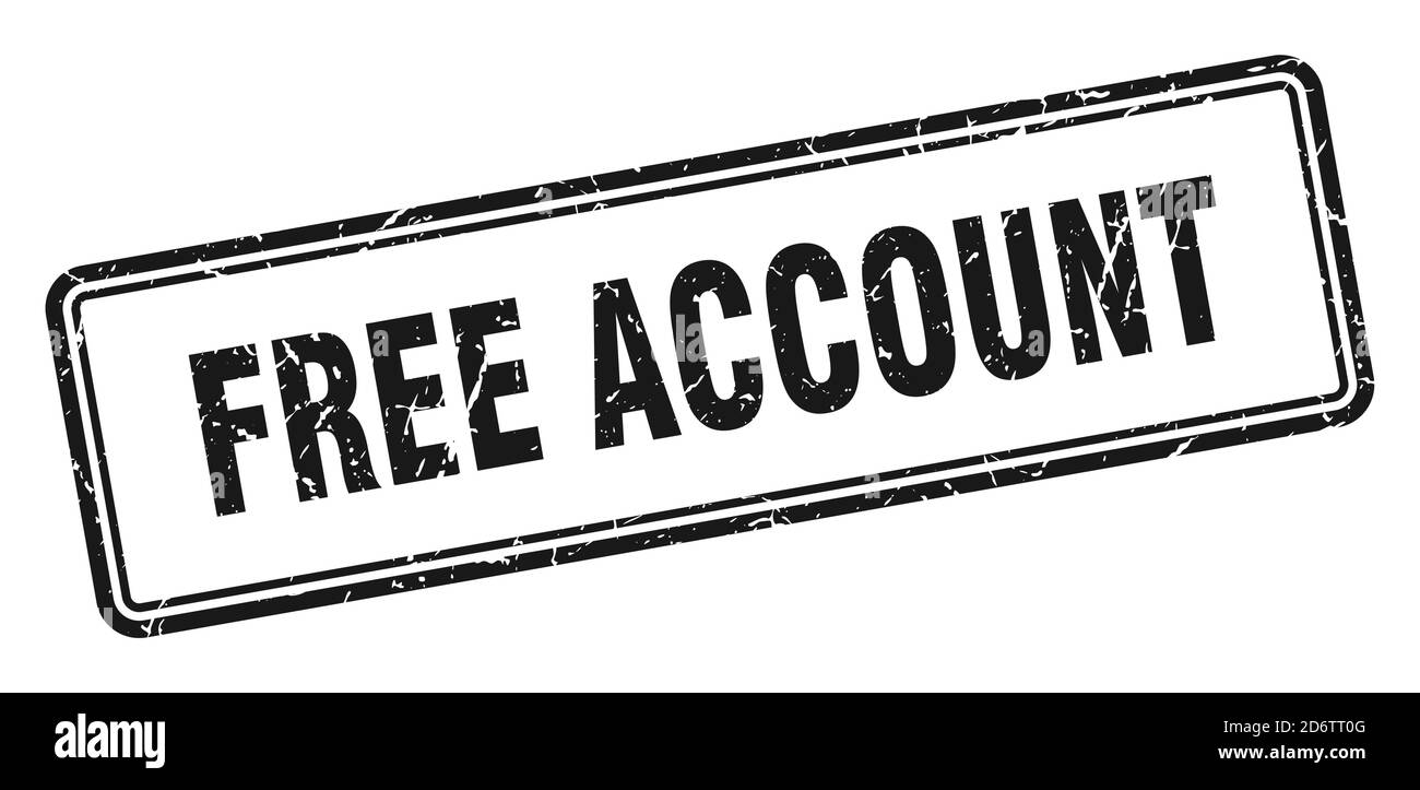 free account stamp. square grunge sign isolated on white background ...