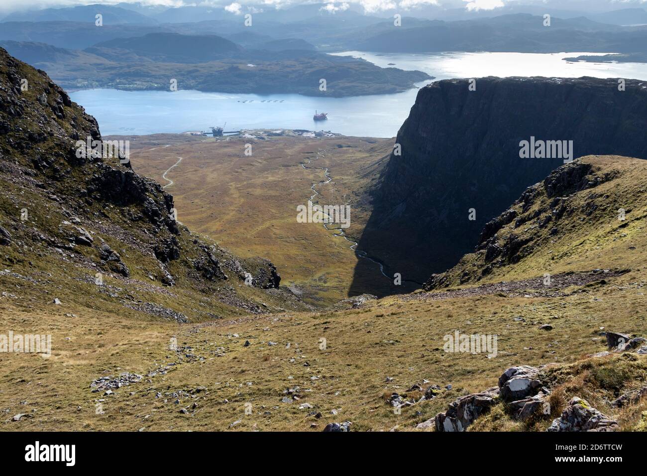 Loch Kishorn and Coire na Ba from Sgurr a Chaorachain, Applecross ...
