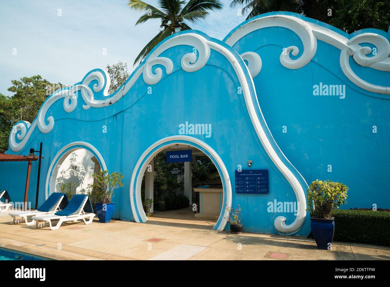 Entrance to the swimming pool area, Hotel Independence, Sihanoukville ...