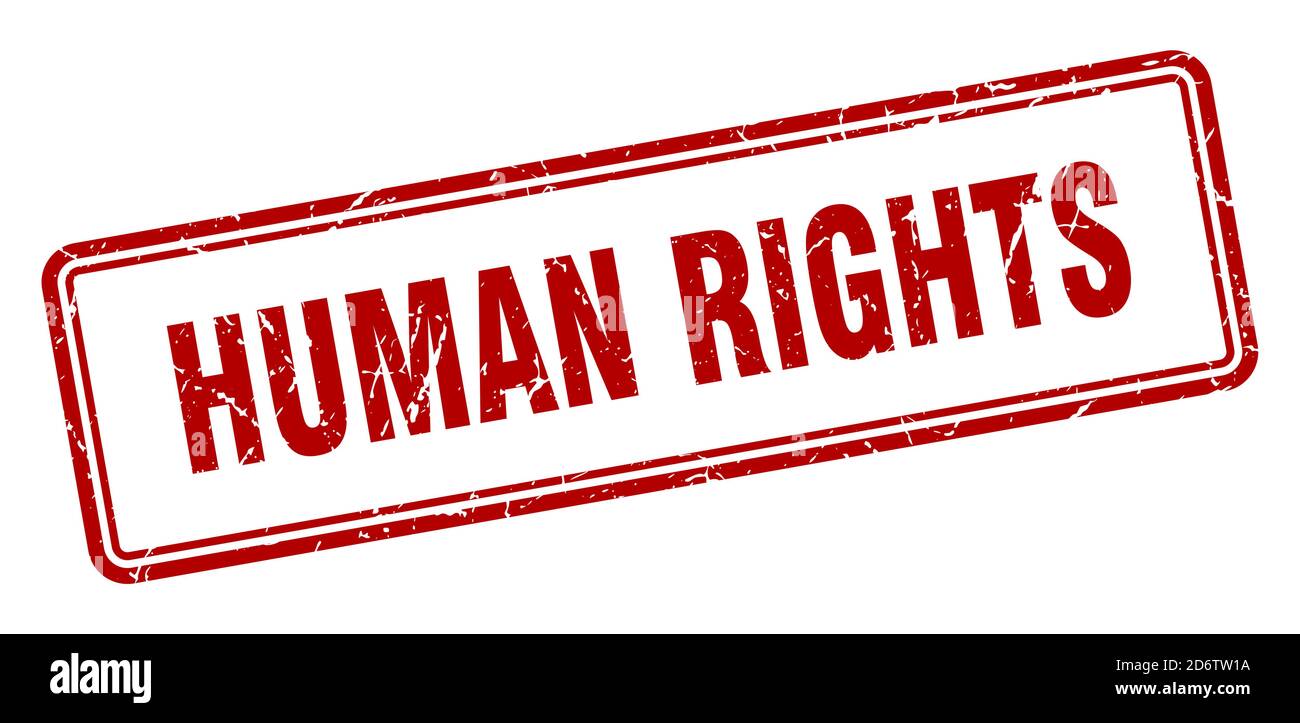 human rights stamp. square grunge sign isolated on white background ...