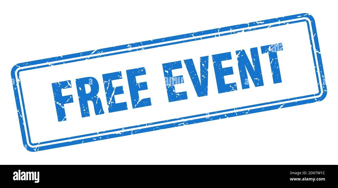 free event stamp. square grunge sign isolated on white background Stock ...