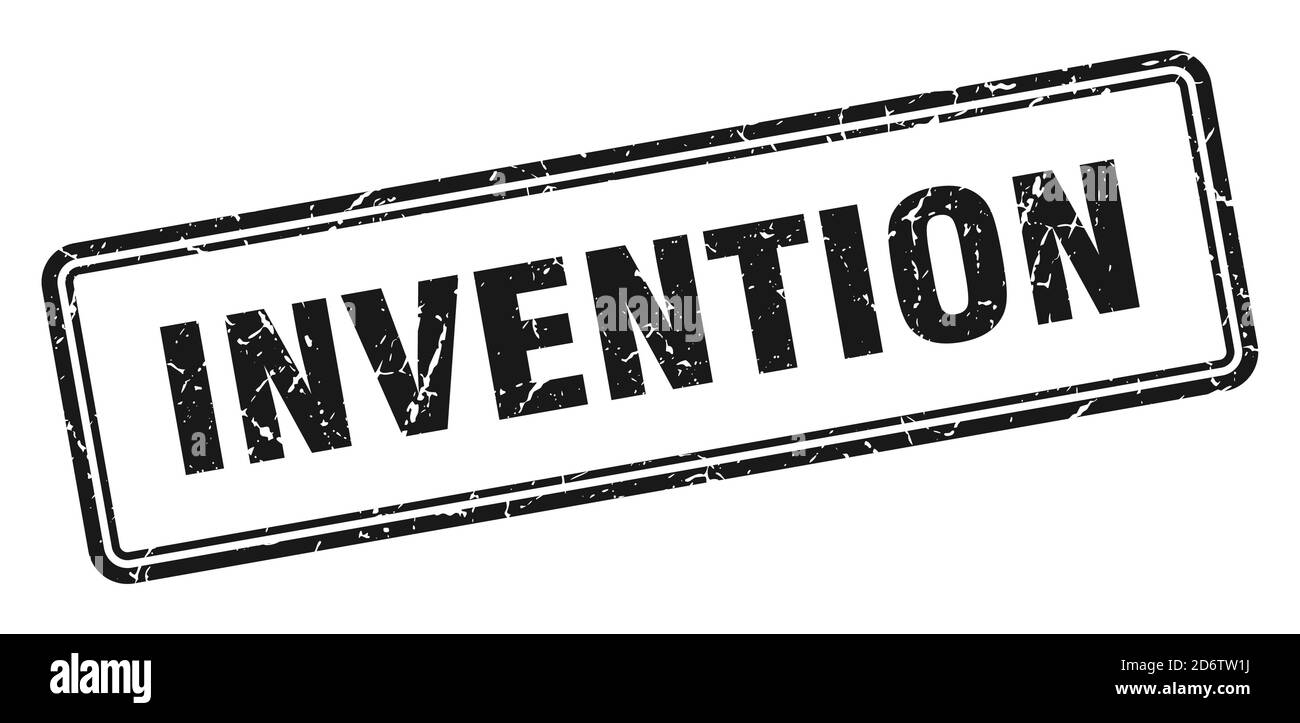 invention stamp. square grunge sign isolated on white background Stock ...