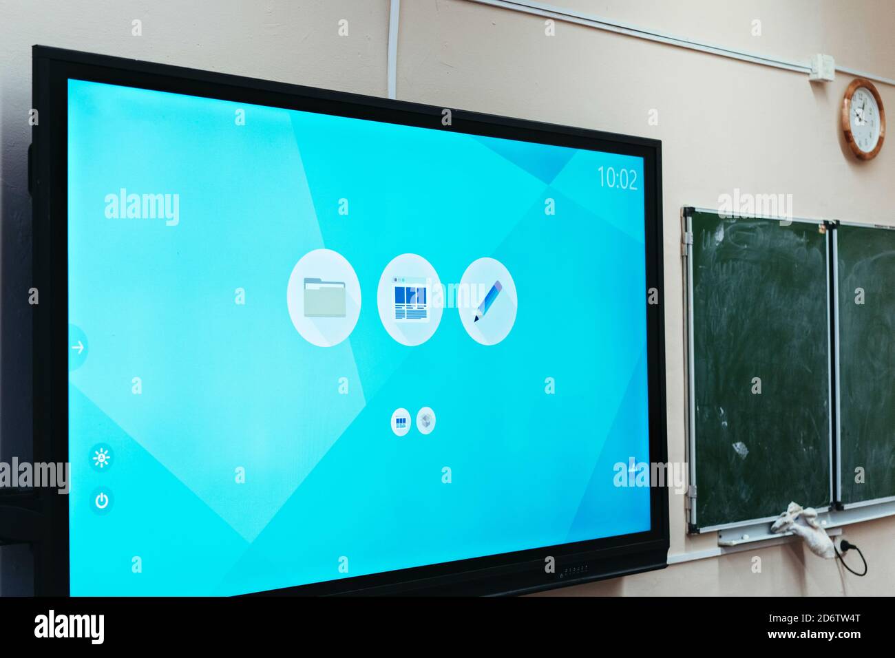Interactive Whiteboard In Classroom High Resolution Stock Photography ...