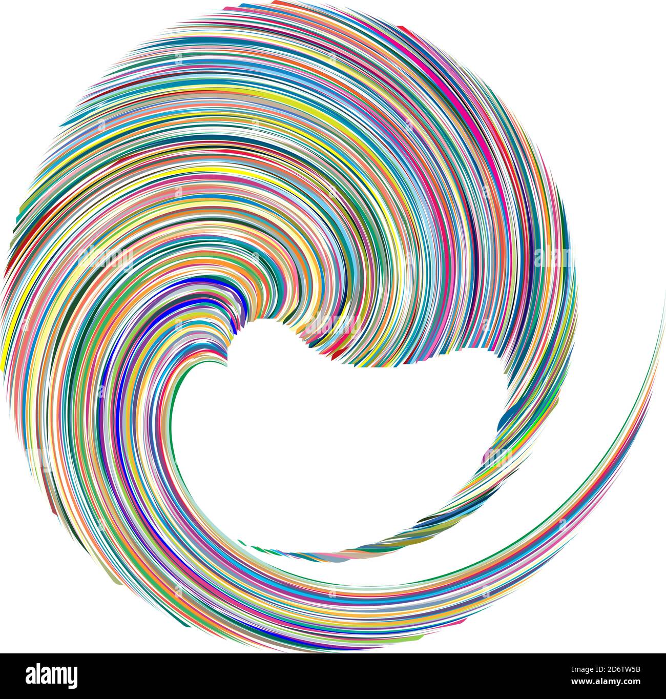 Circular Spiral, swirl, twirl design element. Concentric, radial and ...