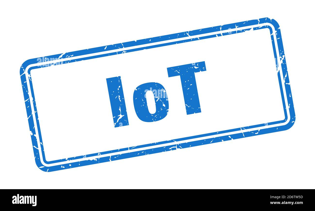 iot stamp. square grunge sign isolated on white background Stock Vector ...