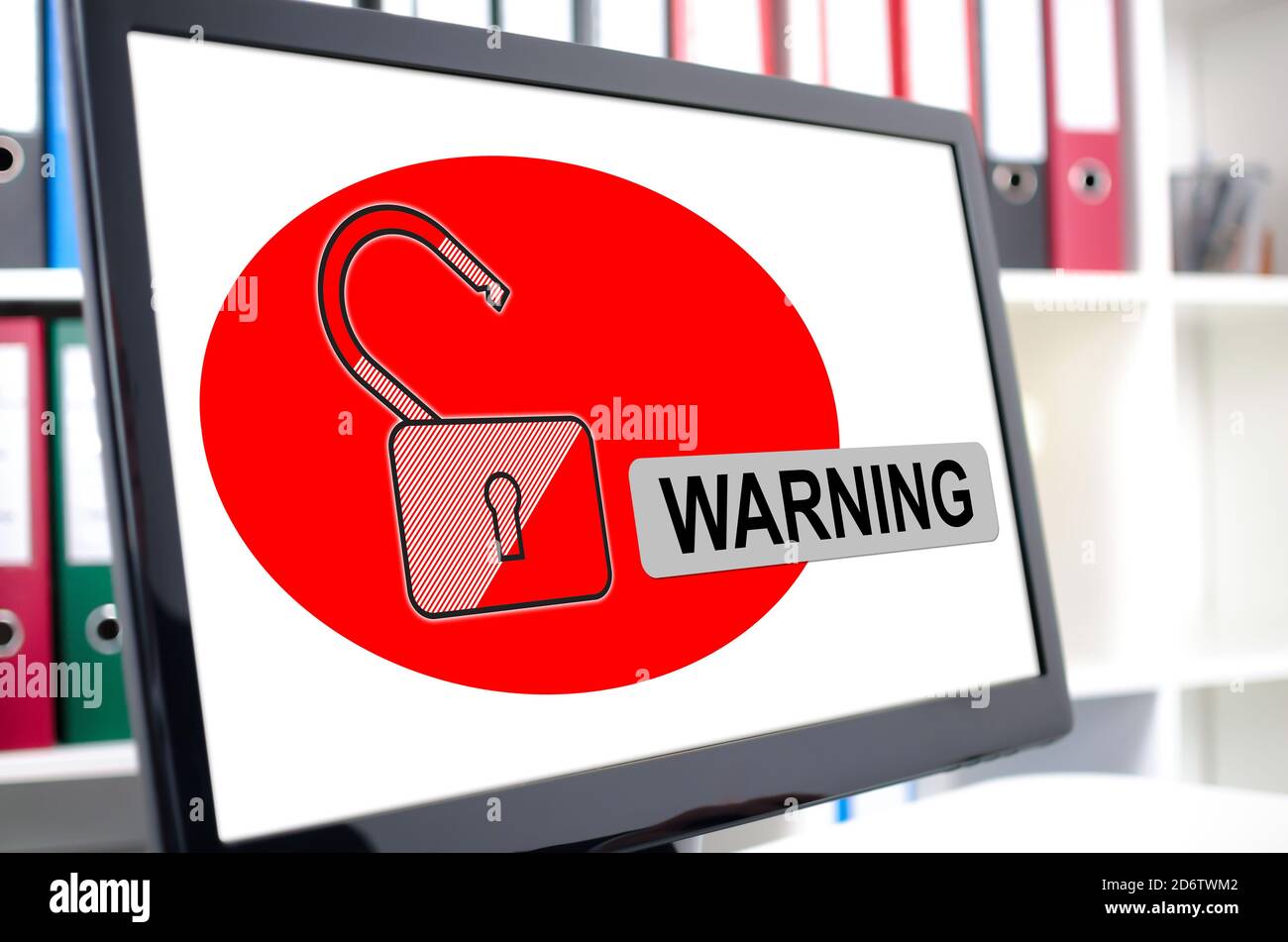 Warning concept shown on a computer screen Stock Photo - Alamy