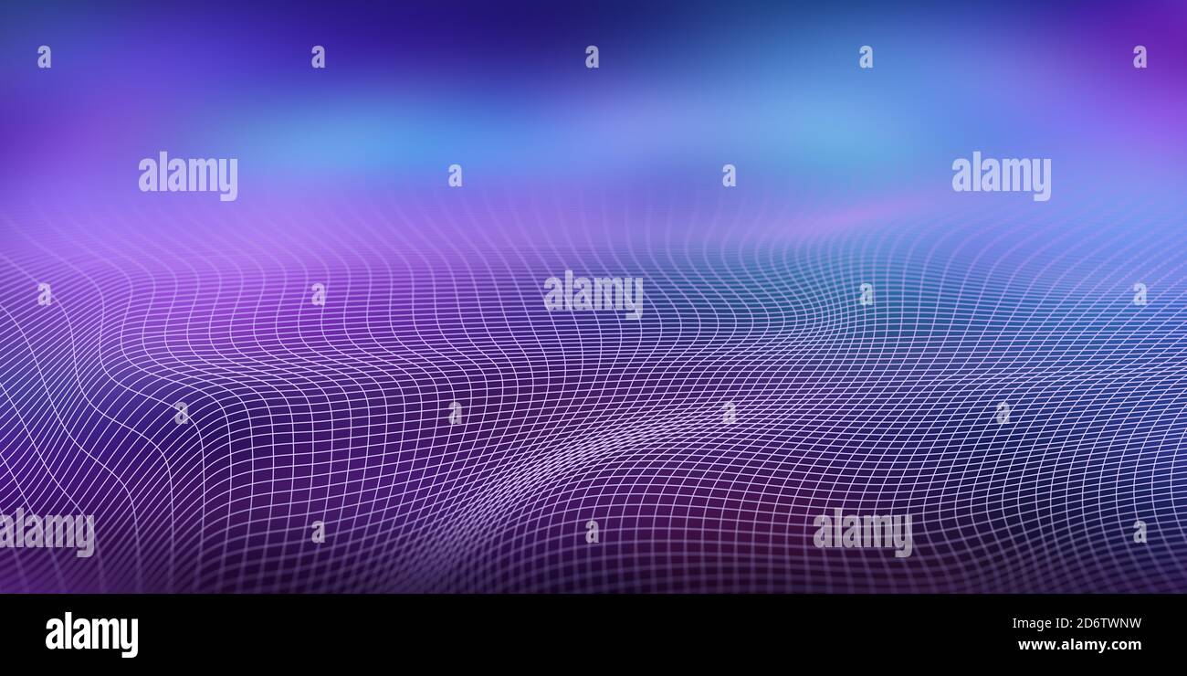 Abstract wavy grid on blue and purple background Stock Photo - Alamy