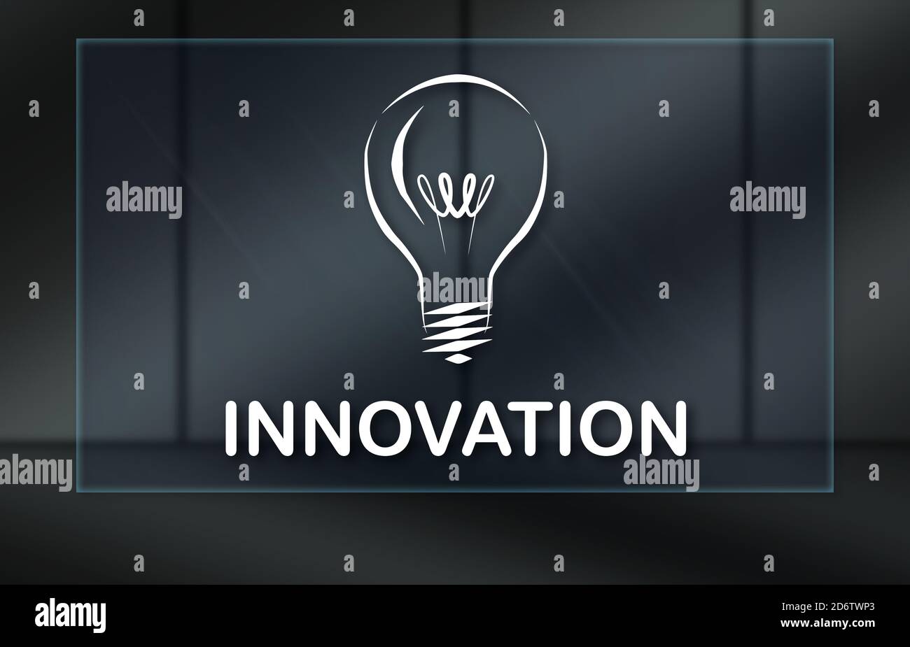 Innovation concept on dark background Stock Photo - Alamy