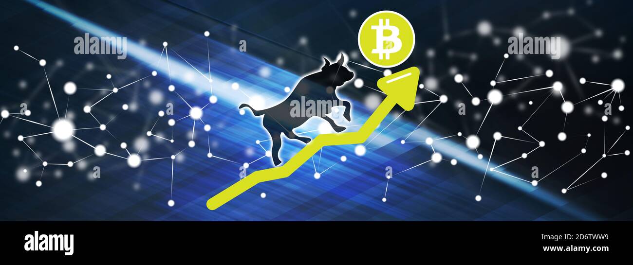 Illustration of a bitcoin bullish trend concept Stock Photo - Alamy