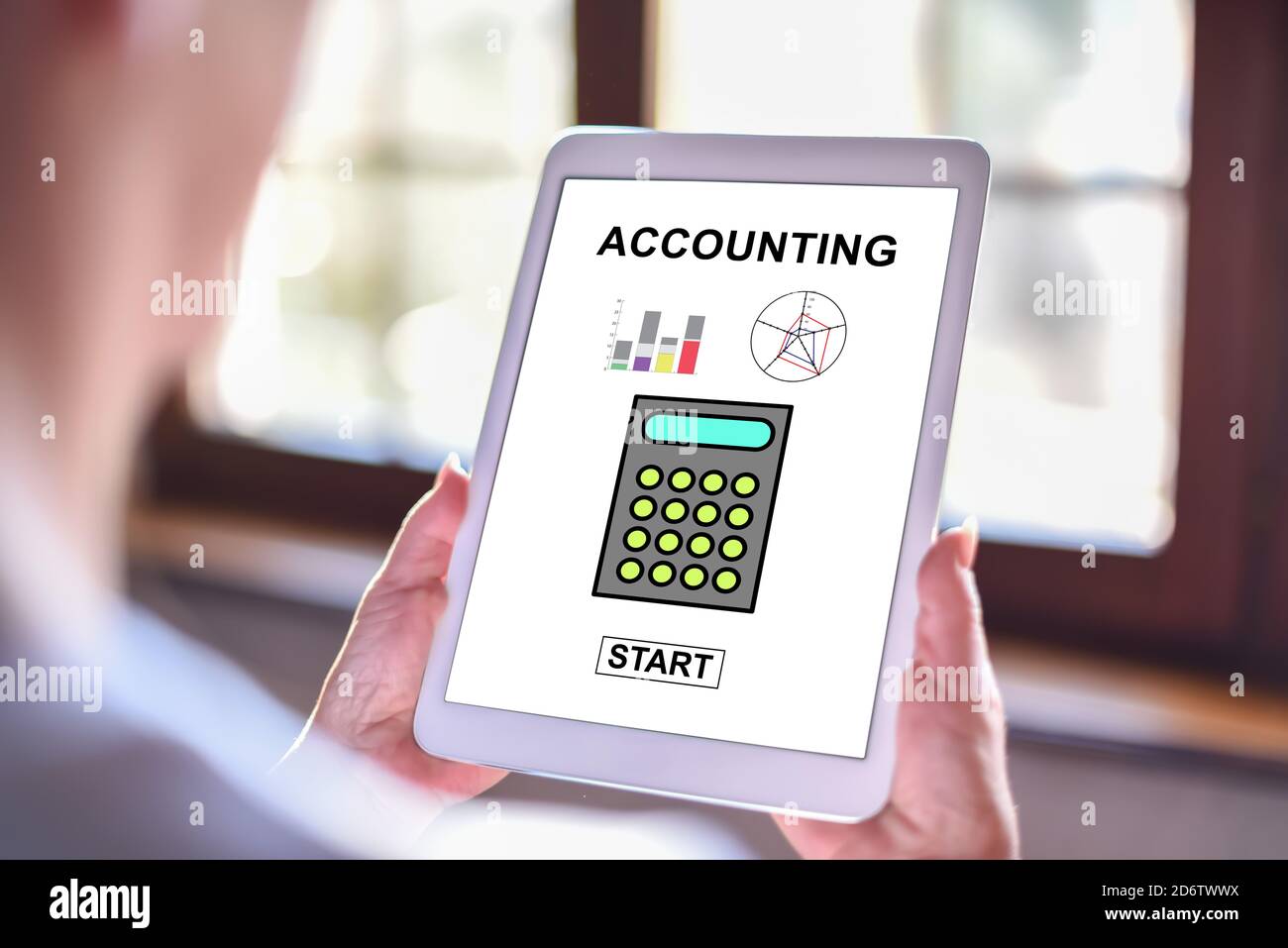 Tablet screen displaying an accounting concept Stock Photo - Alamy