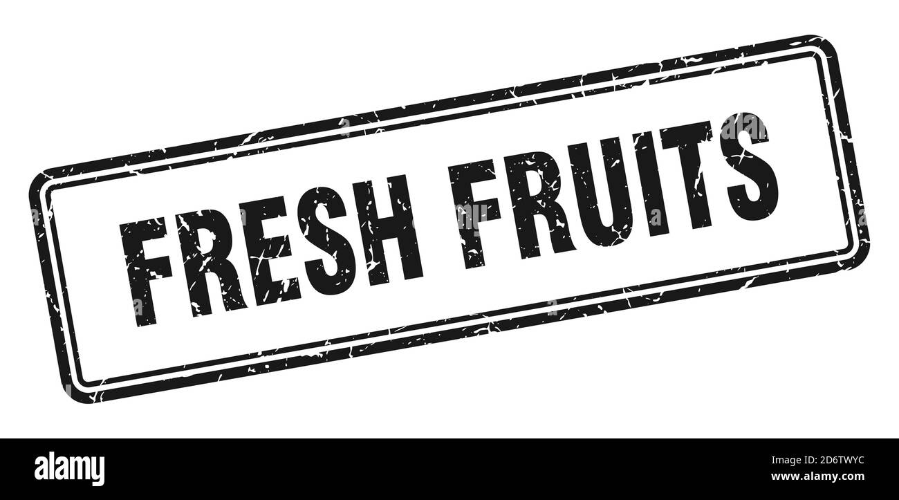 fresh fruits stamp. square grunge sign isolated on white background ...