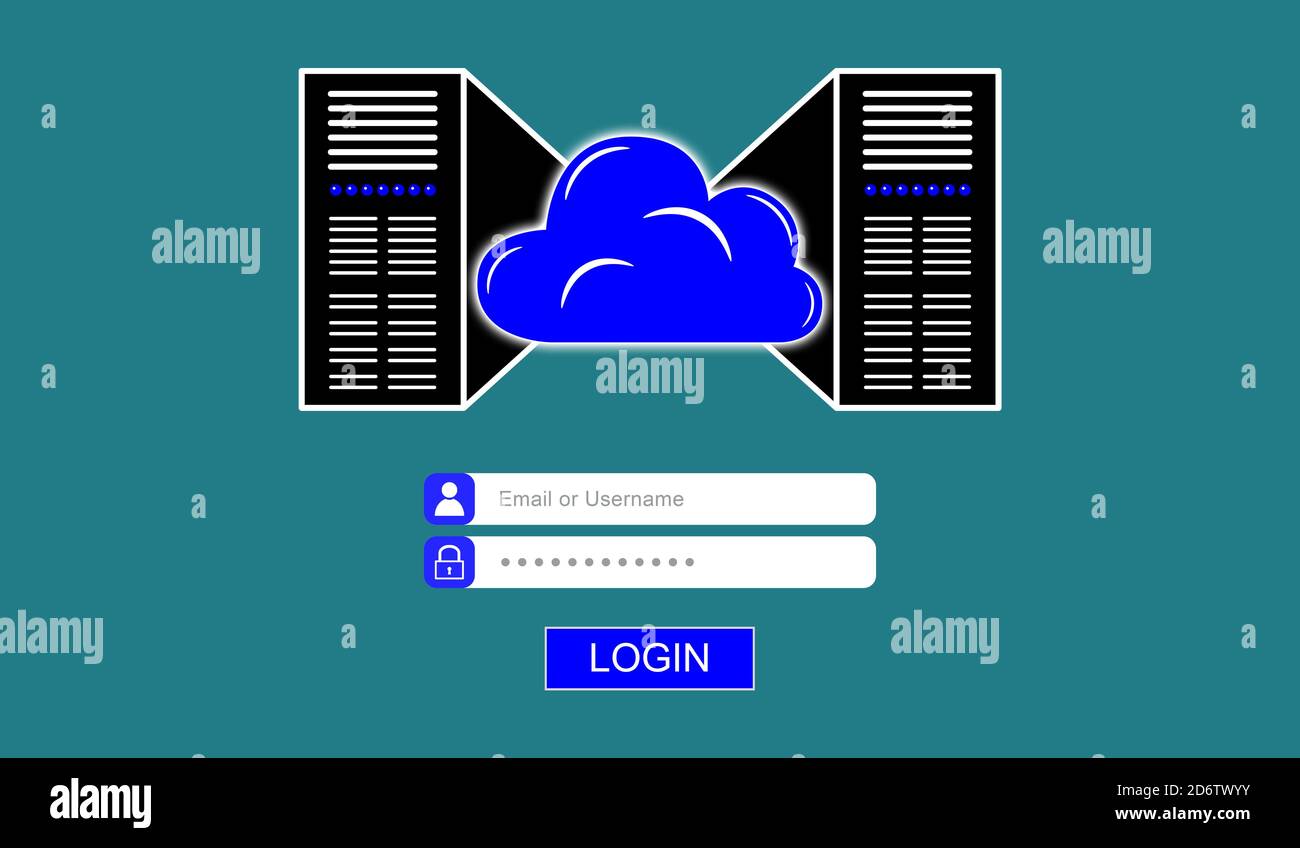 Illustration of a hosting concept Stock Photo - Alamy