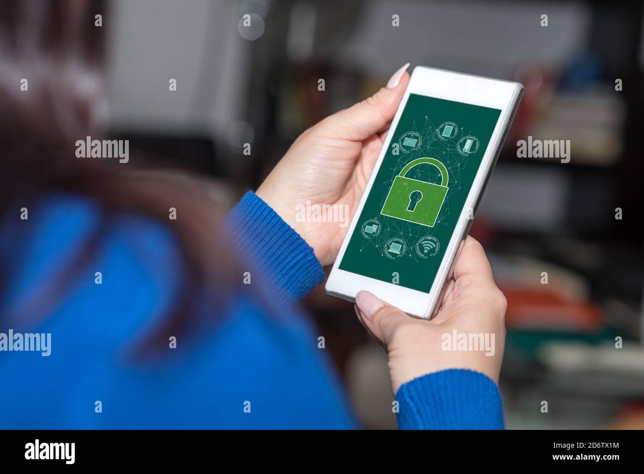 Smartphone screen displaying a cyber security concept Stock Photo - Alamy