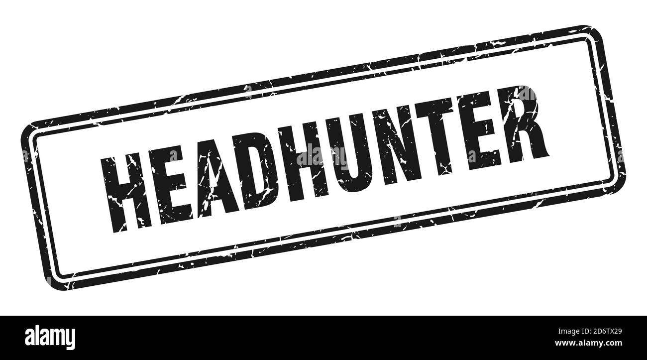 headhunter stamp. square grunge sign isolated on white background Stock ...