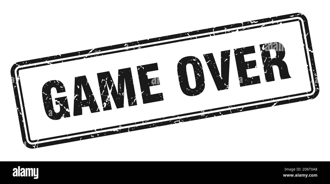 game over stamp. square grunge sign isolated on white background Stock ...