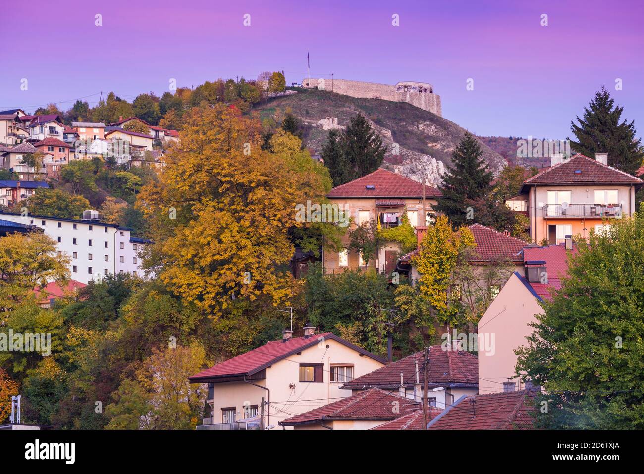 Bosnia and Herzegovina, Sarajevo, View towards Vratnik Citadel Stock ...