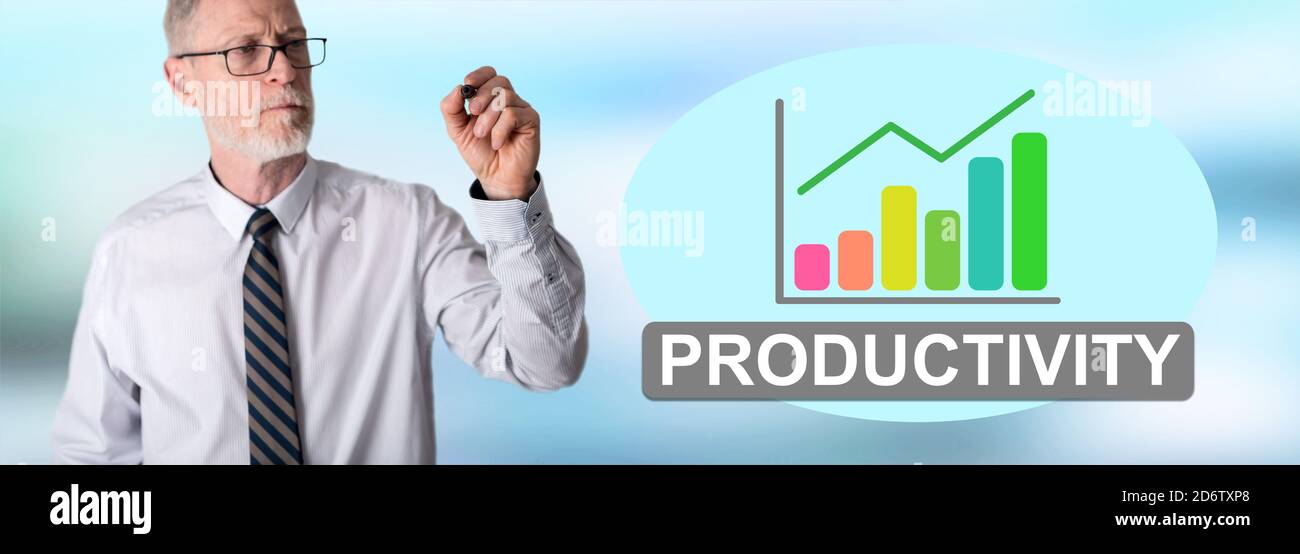 Productivity concept drawn by a businessman Stock Photo - Alamy