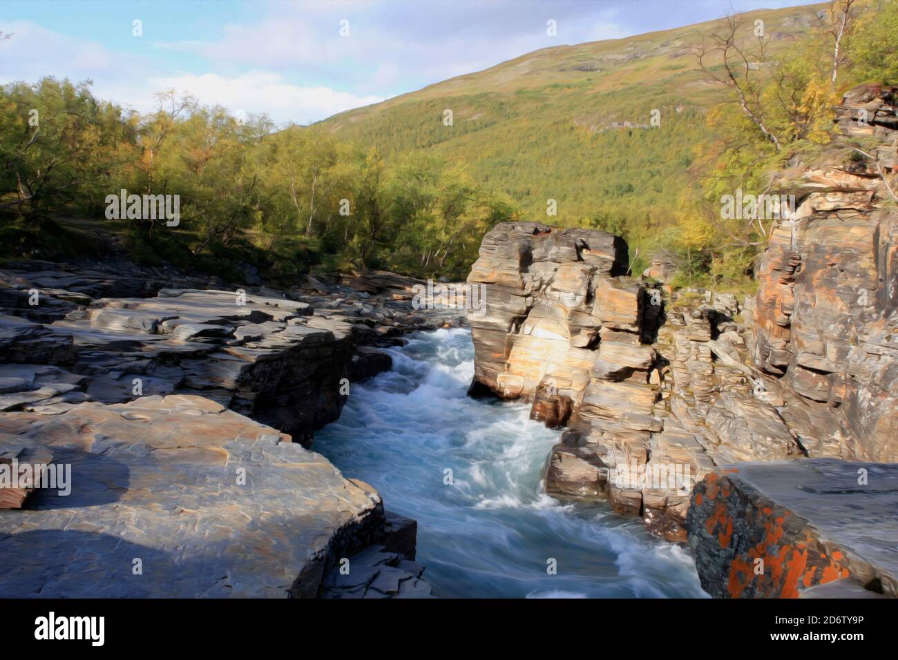 River, creek, brook or Jokk up north in arctic area in Scandinavia ...