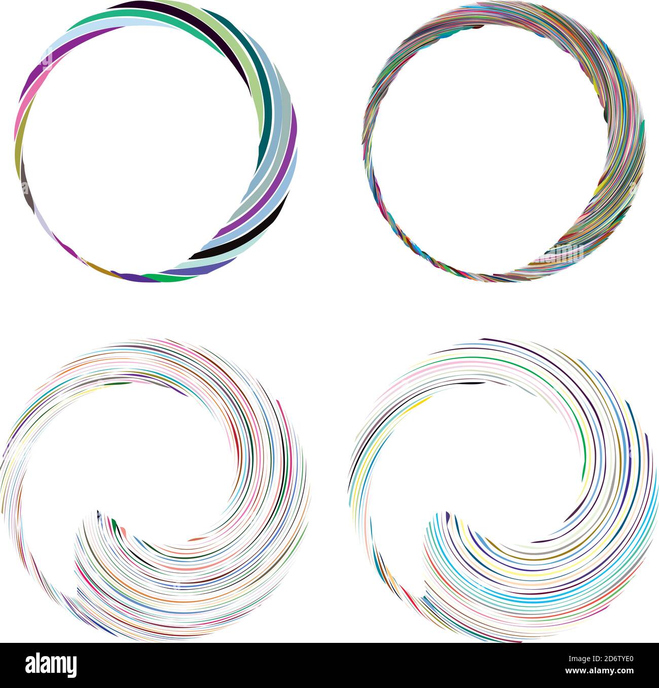 Circular Spiral, swirl, twirl design element. Concentric, radial and ...